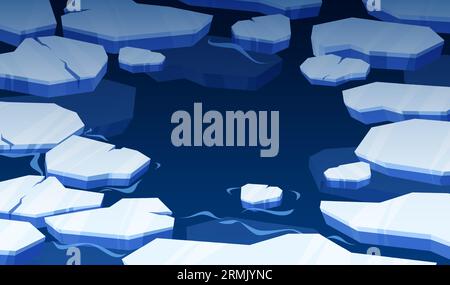 Frozen arctic cracked ice frame the blurred pieces of ice formed a ...