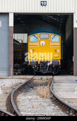 Blue British Diesel locomotive engine Stock Photo - Alamy
