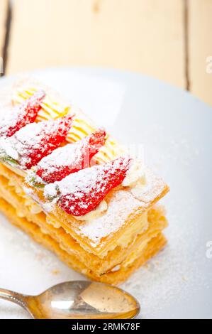 napoleon strawberry cake dessert Stock Photo - Alamy