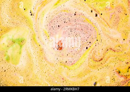 Foam bubbles form surface bath bomb dissolve water Stock Photo - Alamy