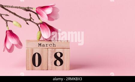 Front view 8 march lettering with copy space Stock Photo - Alamy