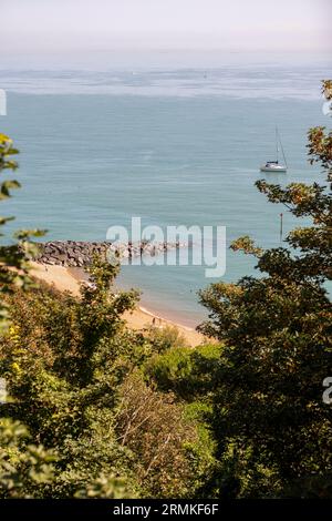 View from the Leas Folkestone of Mermaid Beach and the Harbour Arm Kent ...