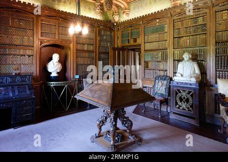 Interior, Bust, Book, Library, Abbotsford House, Melrose, Scotland ...