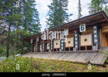 Tamsweg: lake Prebersee, hut for shooting water targets, shooting range ...