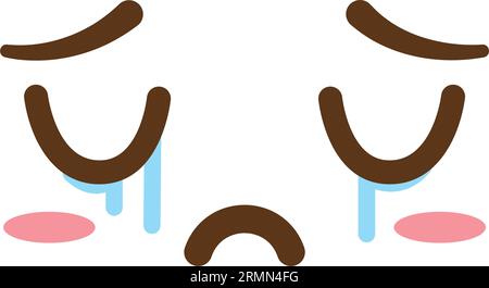 Isolated cute crying sad facial expression Vector Stock Vector Image ...