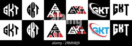 GKT circle letter logo design with circle and ellipse shape. GKT ...