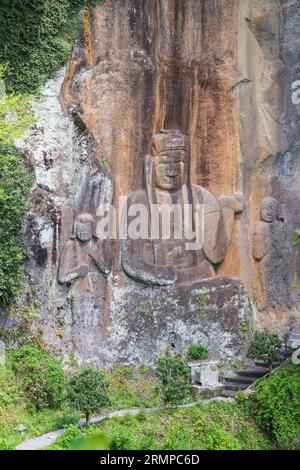 Japan, Kyushu. Fuko-ji Buddhist Temple. Magaibutsu Rock Carvings Stock ...