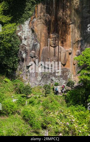 Japan, Kyushu. Fuko-ji Buddhist Temple. Magaibutsu Rock Carvings Stock ...