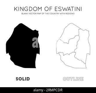 Eswatini map. Borders of Eswatini for your infographic. Vector country ...