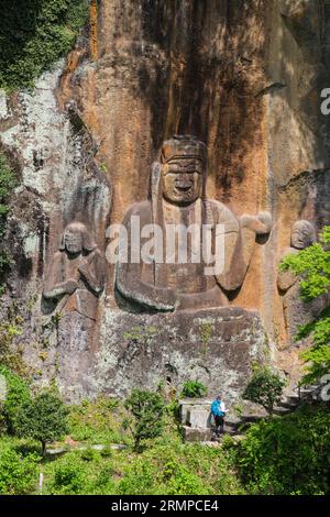 Japan, Kyushu. Fuko-ji Buddhist Temple. Magaibutsu Rock Carvings Stock ...