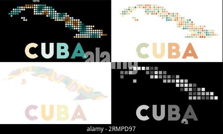 Cuba map. Map of Cuba in dotted style. Borders of the country filled ...
