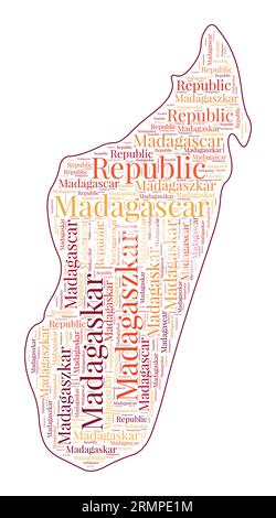 Madagascar map in modern style with flag of Madagascar on left side ...