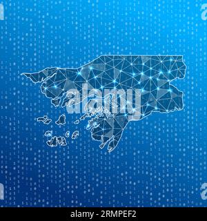 Network map of Guinea. Country digital connections map. Technology, internet, network ...