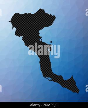 Map of Corfu. Low poly illustration of the island. Geometric design ...