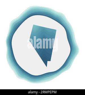 Nevada round stamp. Round logo with US state map and title. Stylish ...
