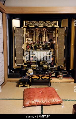 Japan, Kyushu. Buddhist Family Altar (Butsudan) Honoring Ancestors ...