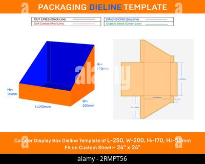 Counter display template, vector with die cut, laser cut layers ...