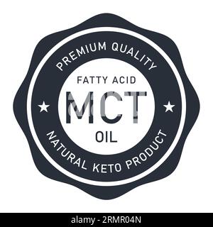 MCT Oil label, keto food additive stamp, mct triglycerides, vector ...
