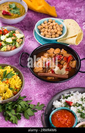 Various types of traditional Indian food Stock Photo - Alamy