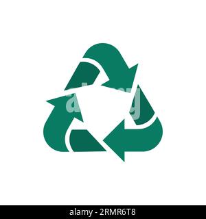 green color recycle logo symbol isolated white background Stock Vector ...
