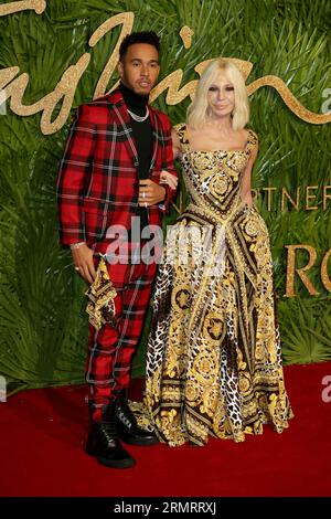 Lewis Hamilton and Donatella Versace attend The Fashion Awards 2017 at ...
