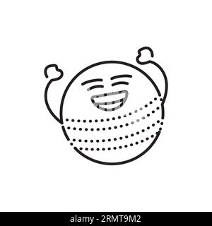 Cricket Ball Emoticon Face Emoji Cartoon Icon Stock Vector Image & Art ...