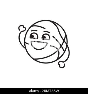 Basketball Ball Emoticon Face Emoji Cartoon Icon Stock Vector Image ...