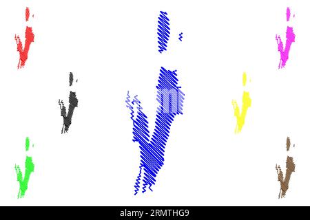 Lake Magadi (Africa, Republic of Kenya) map vector illustration ...