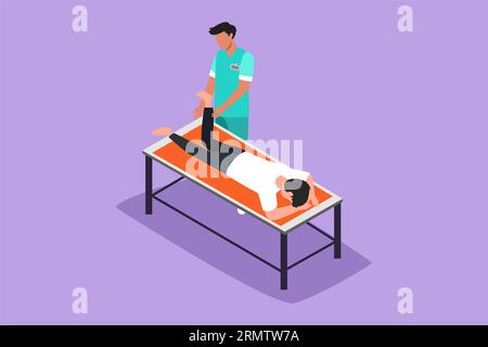 Character flat drawing of physiotherapy rehabilitation isometric ...