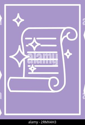 Outline of a magic scroll on a tarot card Vector Stock Vector Image ...