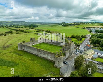 Aerial view of Liscarroll Castle 13th-century Hiberno-Norman fortress ...