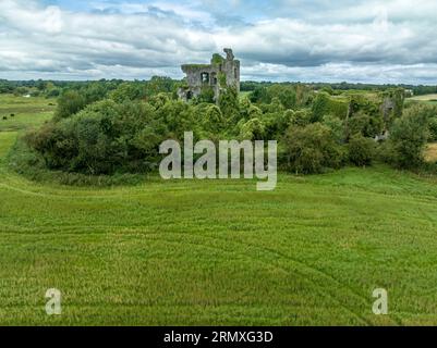 Aerial view of Lea Castle ruined medieval castle of the FitzGerald ...