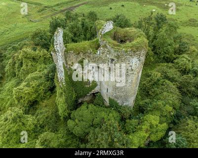 Aerial view of Lea Castle ruined medieval castle of the FitzGerald ...
