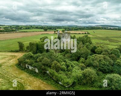 Aerial view of Lea Castle ruined medieval castle of the FitzGerald ...