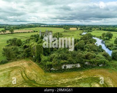 Aerial view of Lea Castle ruined medieval castle of the FitzGerald ...