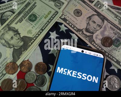 In this photo illustration, the McKesson Corporation logo seen ...