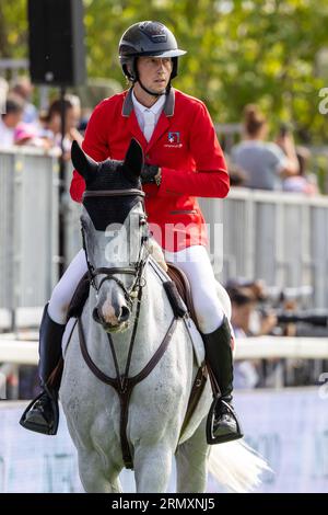Martin Fuchs of Switzerland with Conner Jei during the GDS Training ...