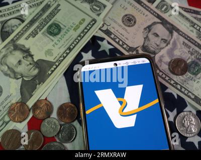 In this photo illustration a Valero Energy Corporation logo seen ...