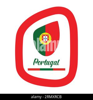 Horizontal frame and border with Portugal flag, template elements for ...