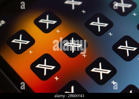Conceptual image of Elon Musk’s X app (formerly Twitter) icons seen in ...