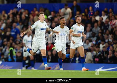 GOAL 1-0, James Tilley of AFC Wimbledon goal celebration after scoring ...