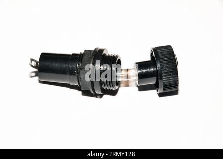 Black Plastic, Panel mounted, 20 x 5mm,Electronic; Fuse holder with a ...