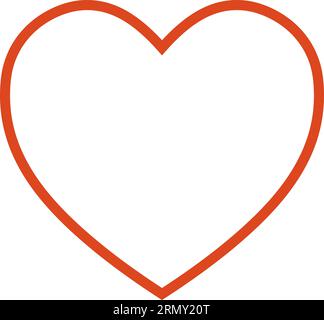 Contour icon scarlet heart shape for lovers sweet Valentines day Stock ...