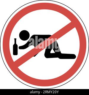 Anti alcohol signs, man drunk reaching for alcohol bottle addiction ...
