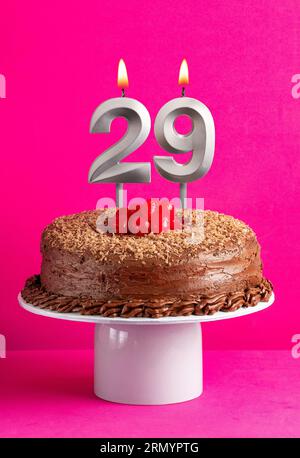Birthday candle number 29 - Vertical anniversary card with green ...