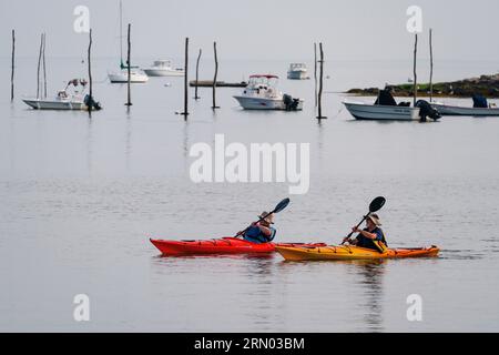 Kayakers Thimble Islands Branford, Connecticut, USA Stock Photo - Alamy