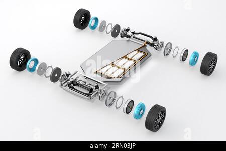 Isometric Exploded view of In-Wheel Motor isolated on white background ...