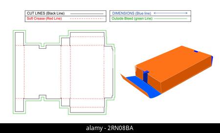 Corrugated cartoon box die line template Editable and resizeable box ...