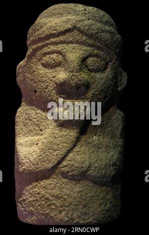 Ancient religious monument and megalithic pre-columbian sculpture in ...