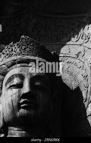 A grayscale of the Tang Dynasty Grottoes, with a history of more than ...
